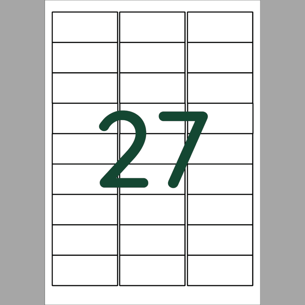 27 Labels Per Sheet - A4 Printer Labels | Labels Zoo