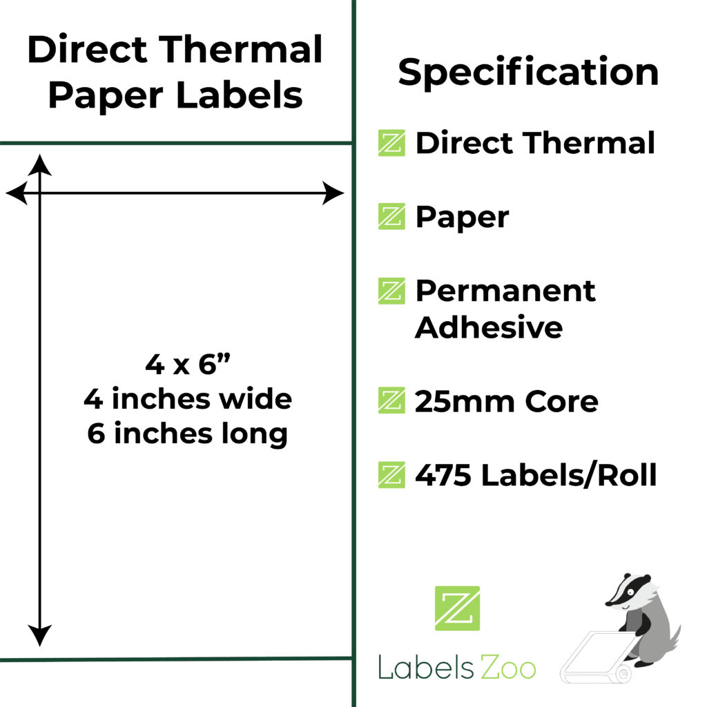 4 x 6 Direct Thermal Labels – From £2.93 Per Roll