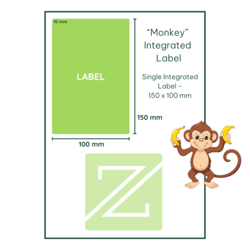 Single Integrated Label – 150 × 100mm | Labels Zoo