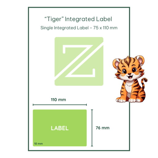 Single Integrated Label – 76 x 110mm | Labels Zoo