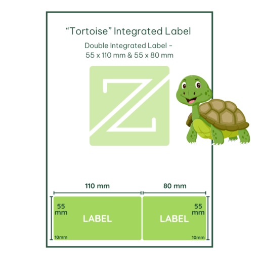 Double Integrated Labels – 77 x 110mm | Labels Zoo